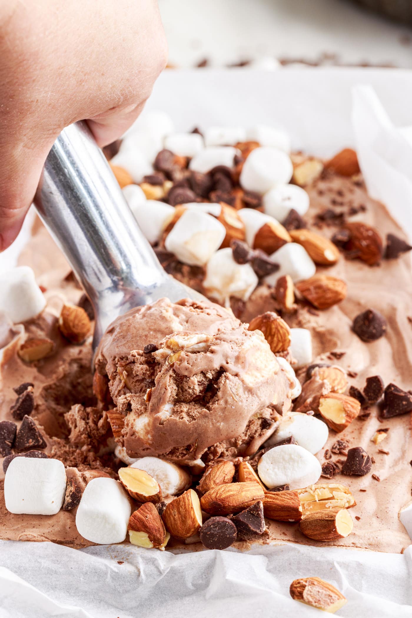Rocky Road Ice Cream - Amanda's Cookin' - Ice Cream & Frozen Treats