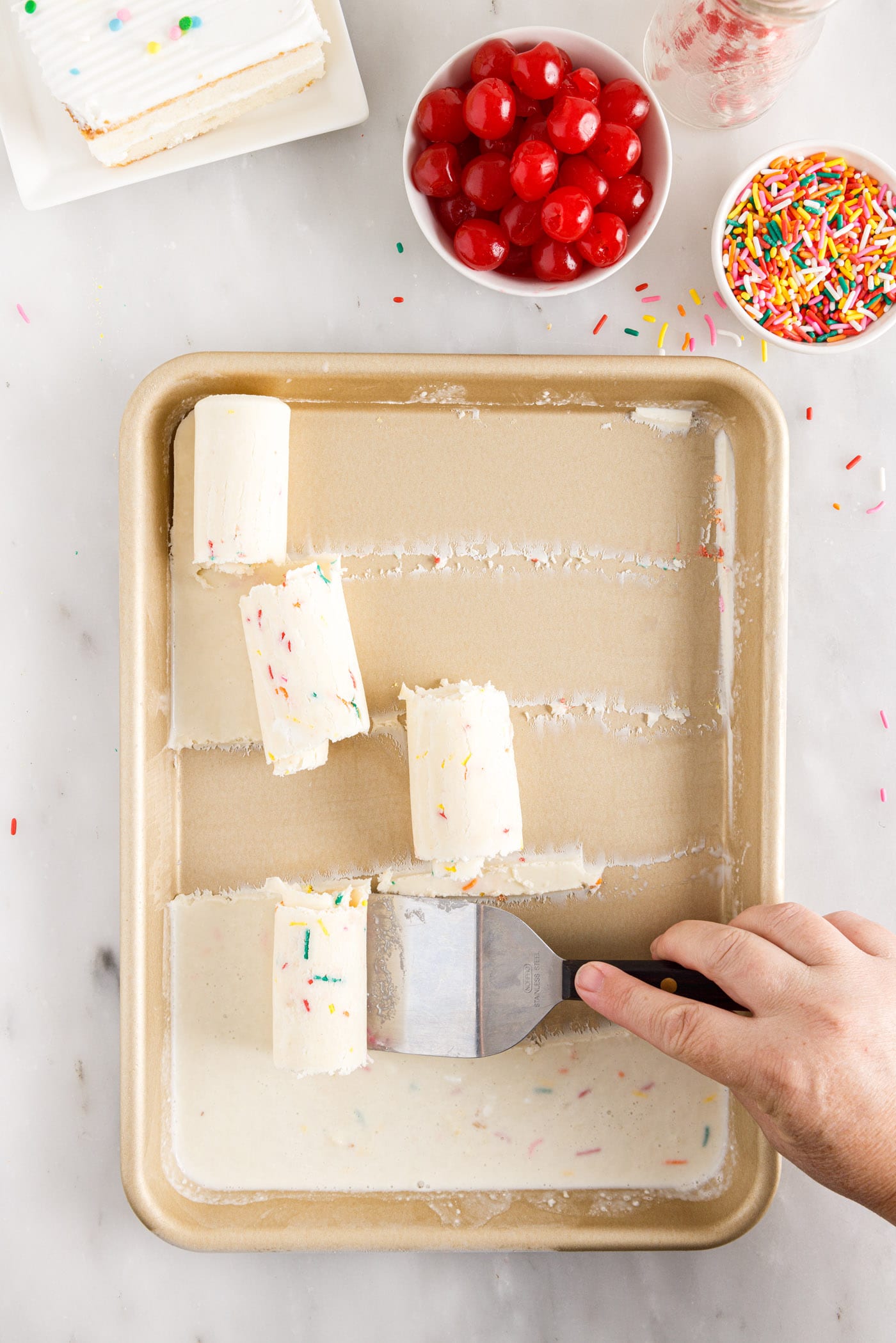 Birthday Cake Rolled Ice Cream - Amanda's Cookin' - Ice Cream & Frozen ...