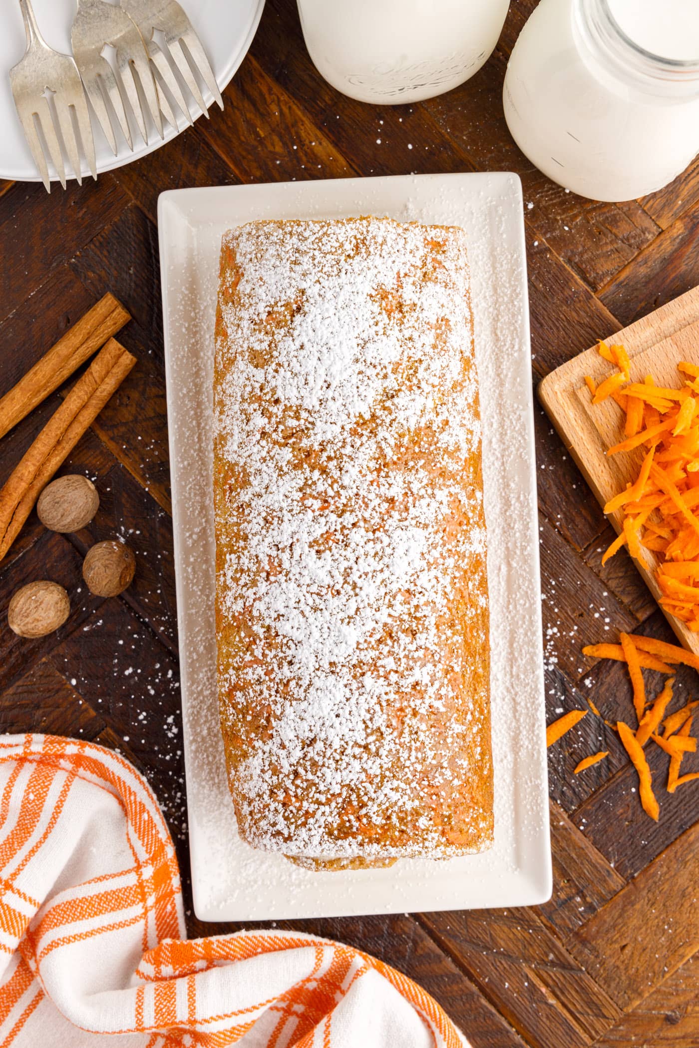 Carrot Cake Roll - Amanda's Cookin' - Cake & Cupcakes