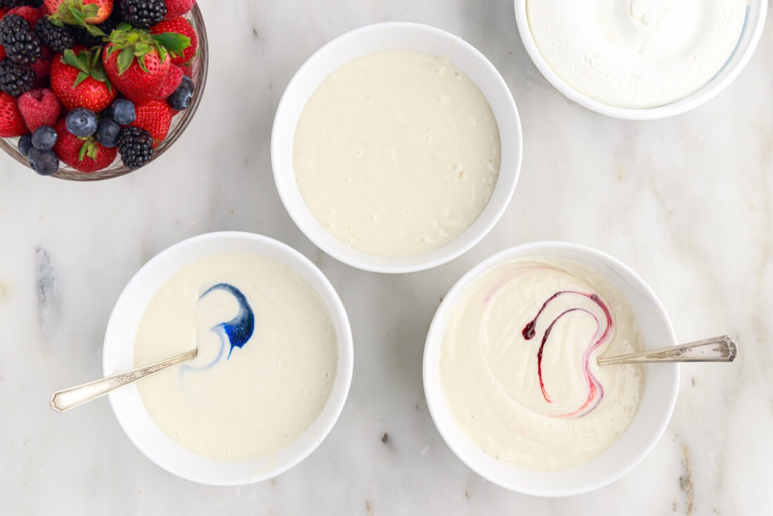 Red White and Blue Marble Cake - Amanda's Cookin' - Patriotic
