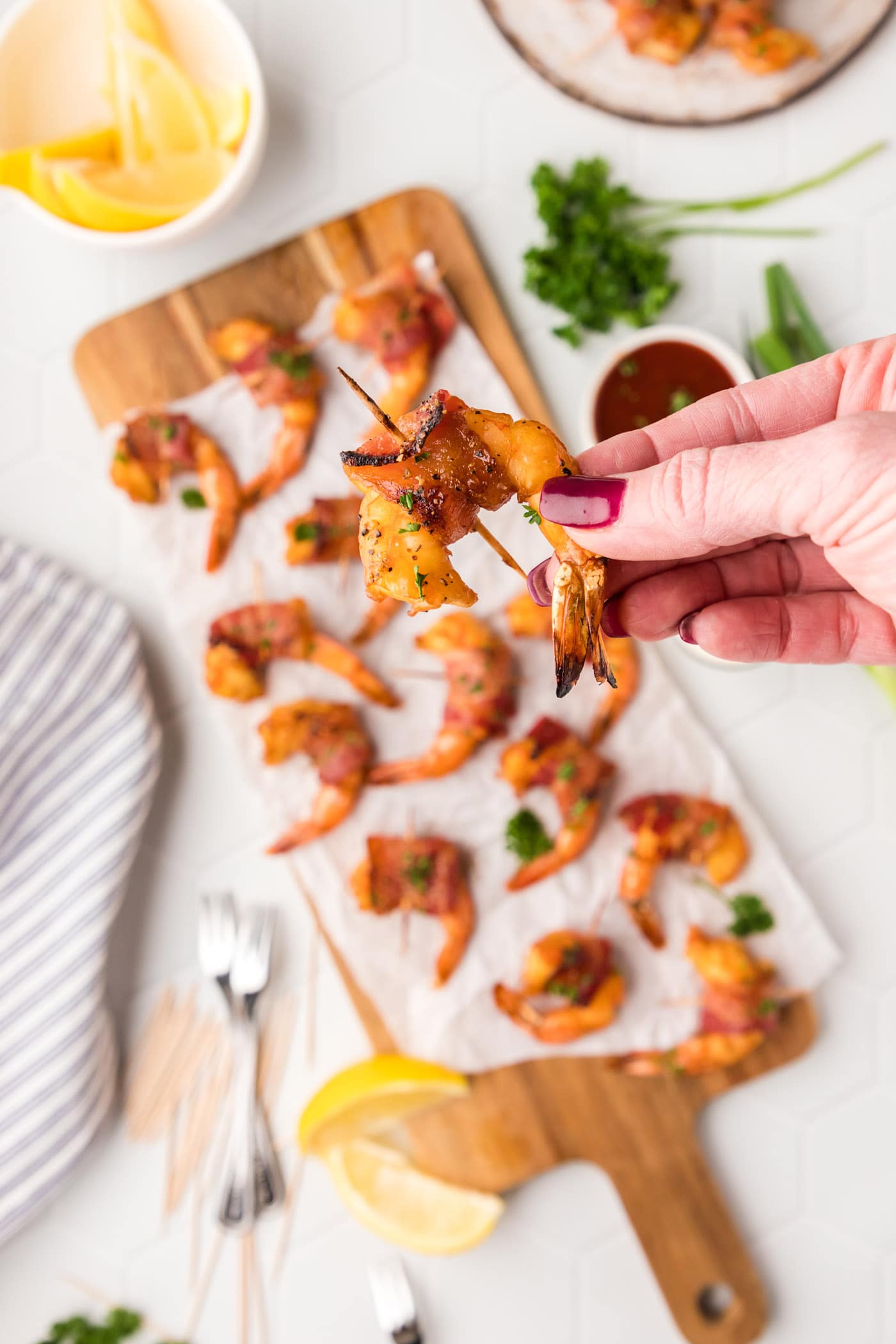 Bacon Wrapped Shrimp - Amanda's Cookin' - Apps & Finger Foods