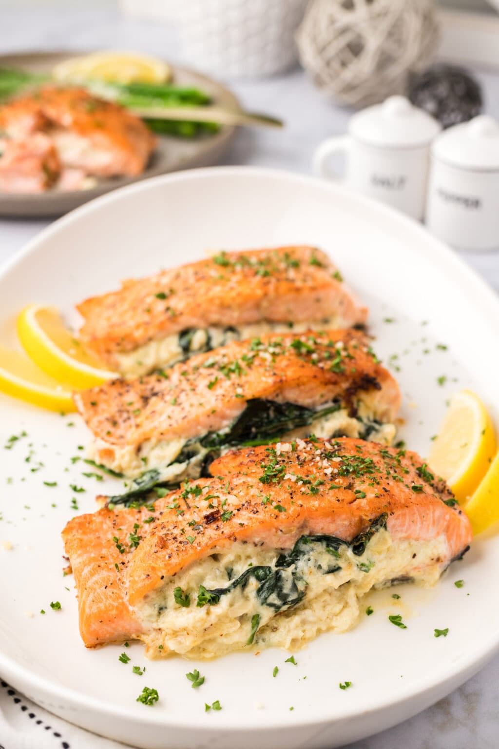 Stuffed Salmon - Amanda's Cookin' - Fish & Seafood