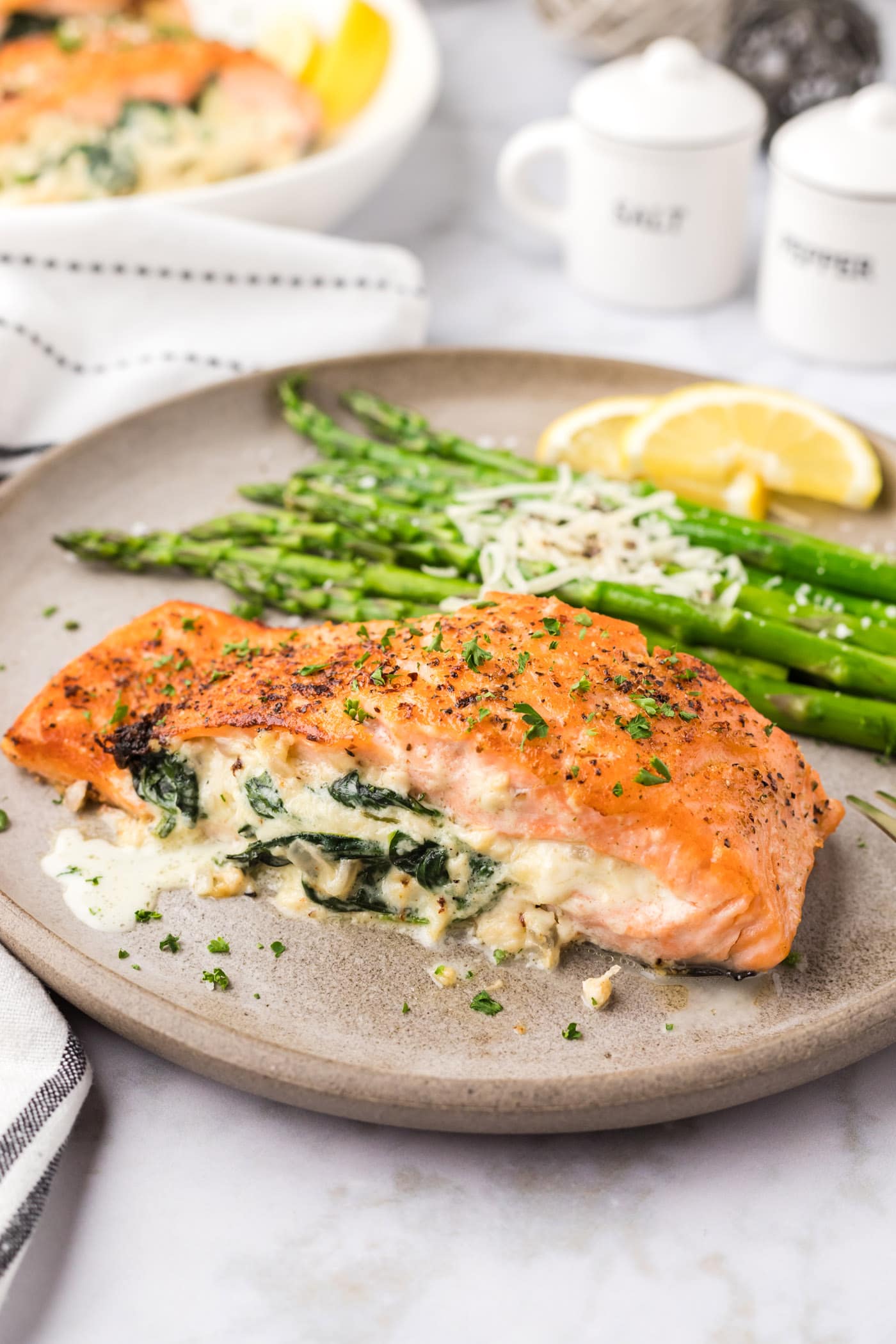Stuffed Salmon - Amanda's Cookin' - Fish & Seafood