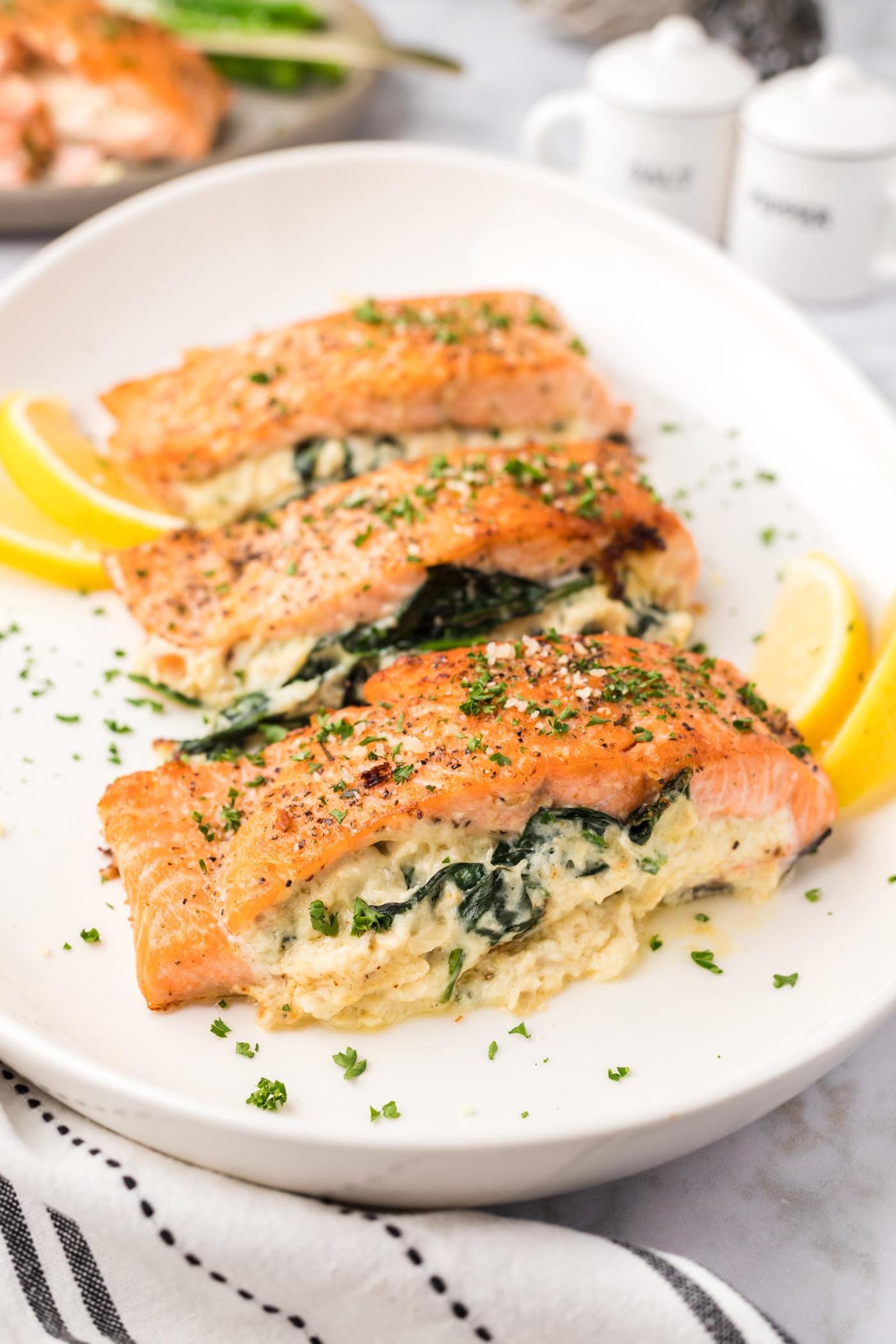 Stuffed Salmon - Amanda's Cookin' - Fish & Seafood