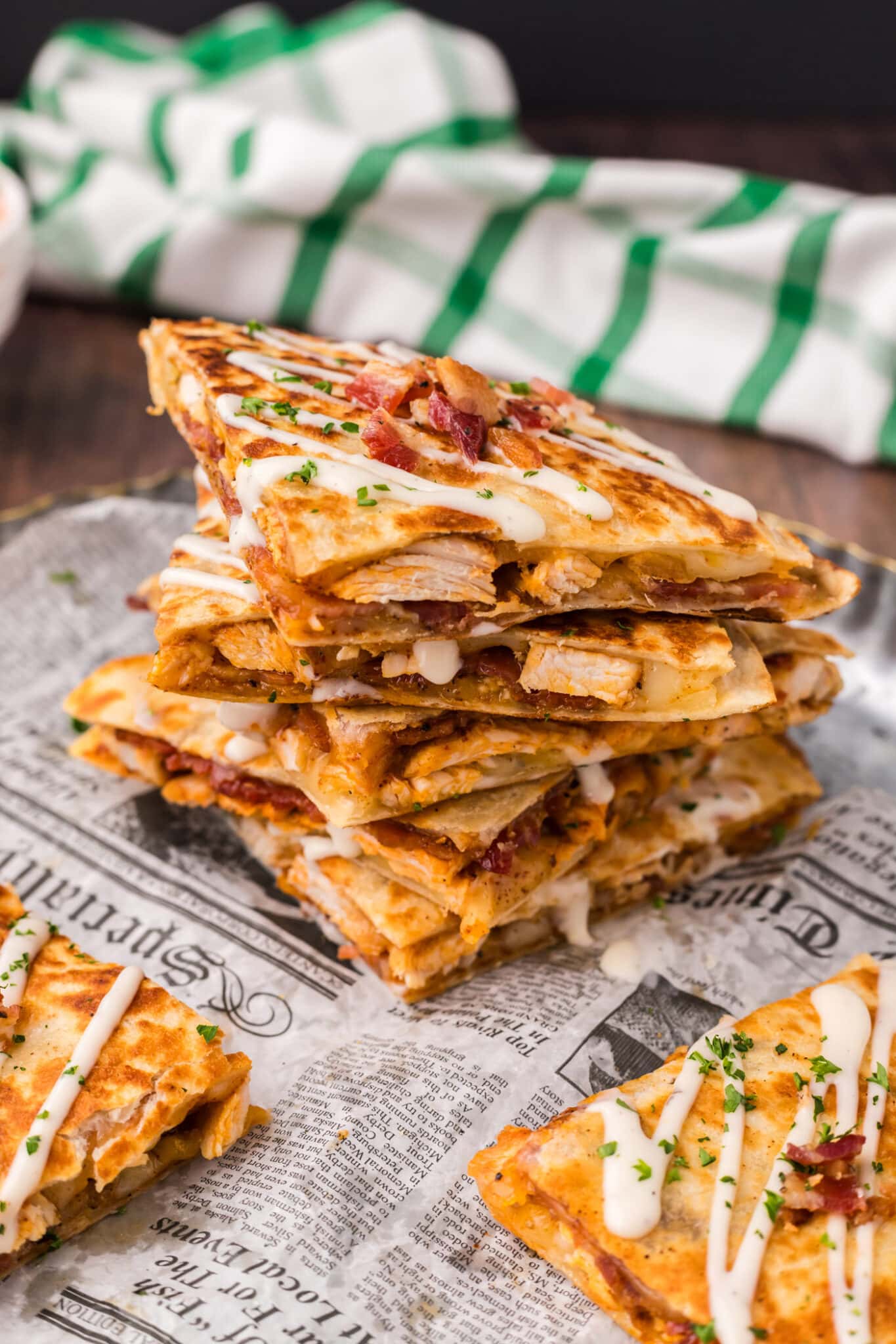 Chicken Bacon Ranch Quesadillas - Amanda's Cookin'