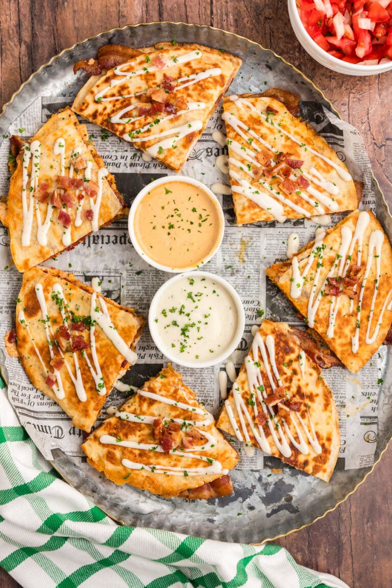 Chicken Bacon Ranch Quesadillas - Amanda's Cookin'