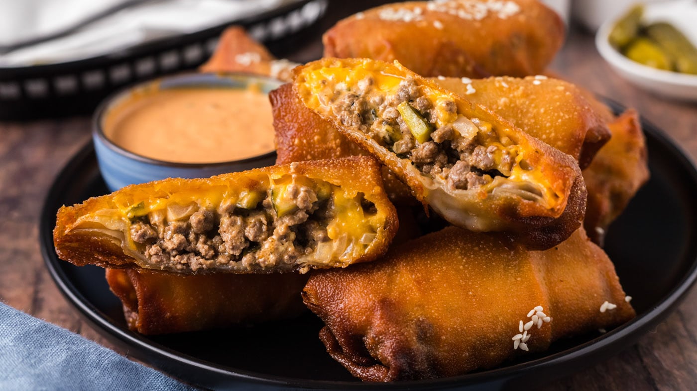 Big Mac Egg Rolls - Amanda's Cookin' - Apps & Finger Foods