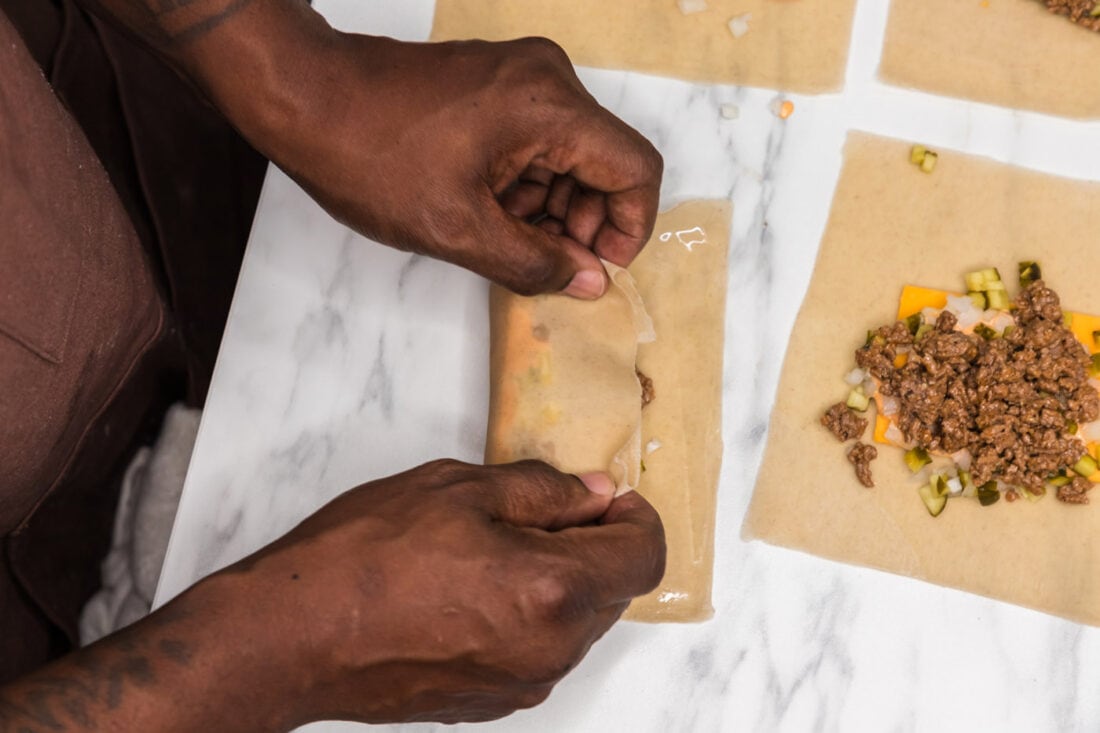 Big Mac Egg Rolls - Amanda's Cookin' - Apps & Finger Foods