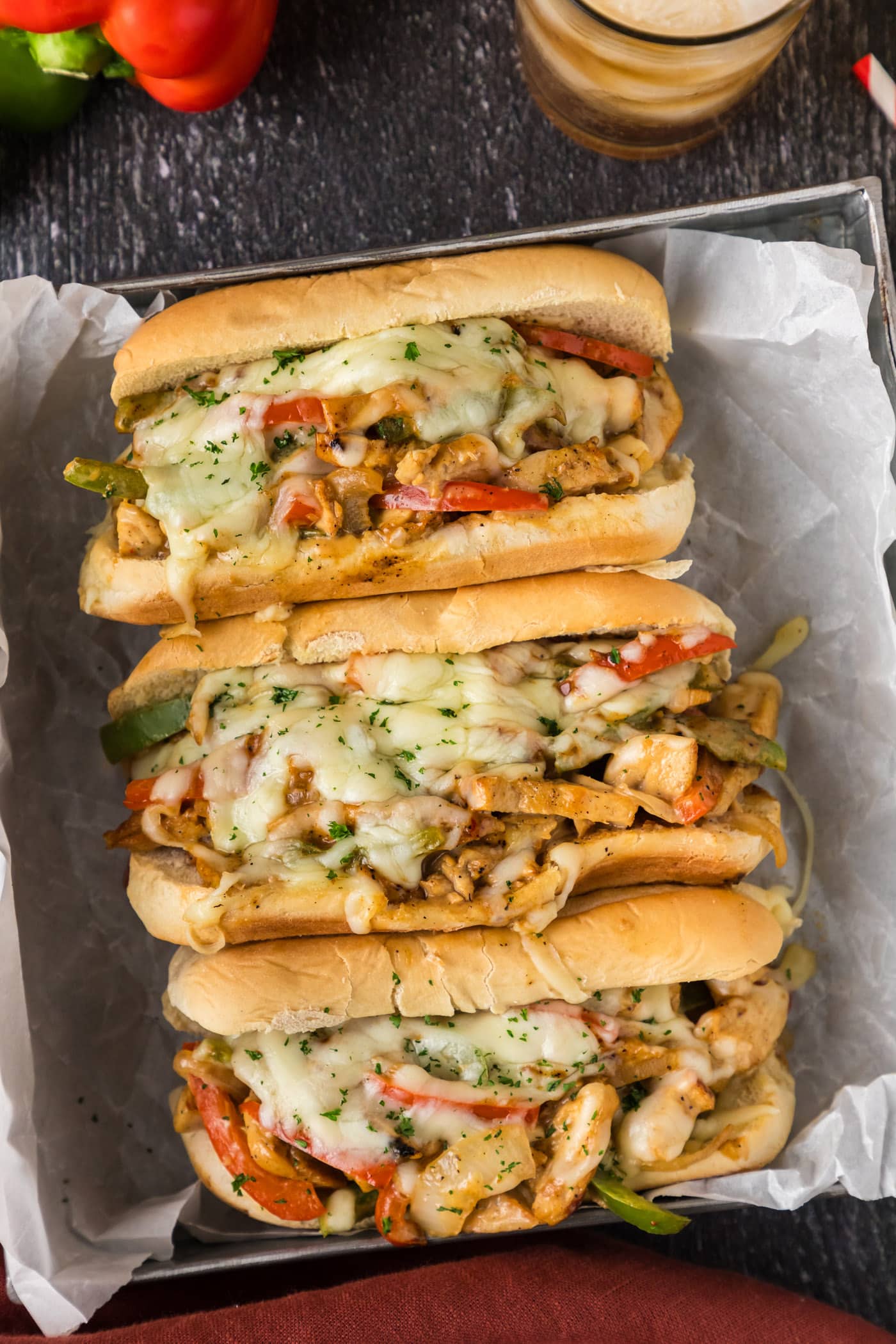 Chicken Philly Cheesesteak - Amanda's Cookin' - Dinner Sandwiches