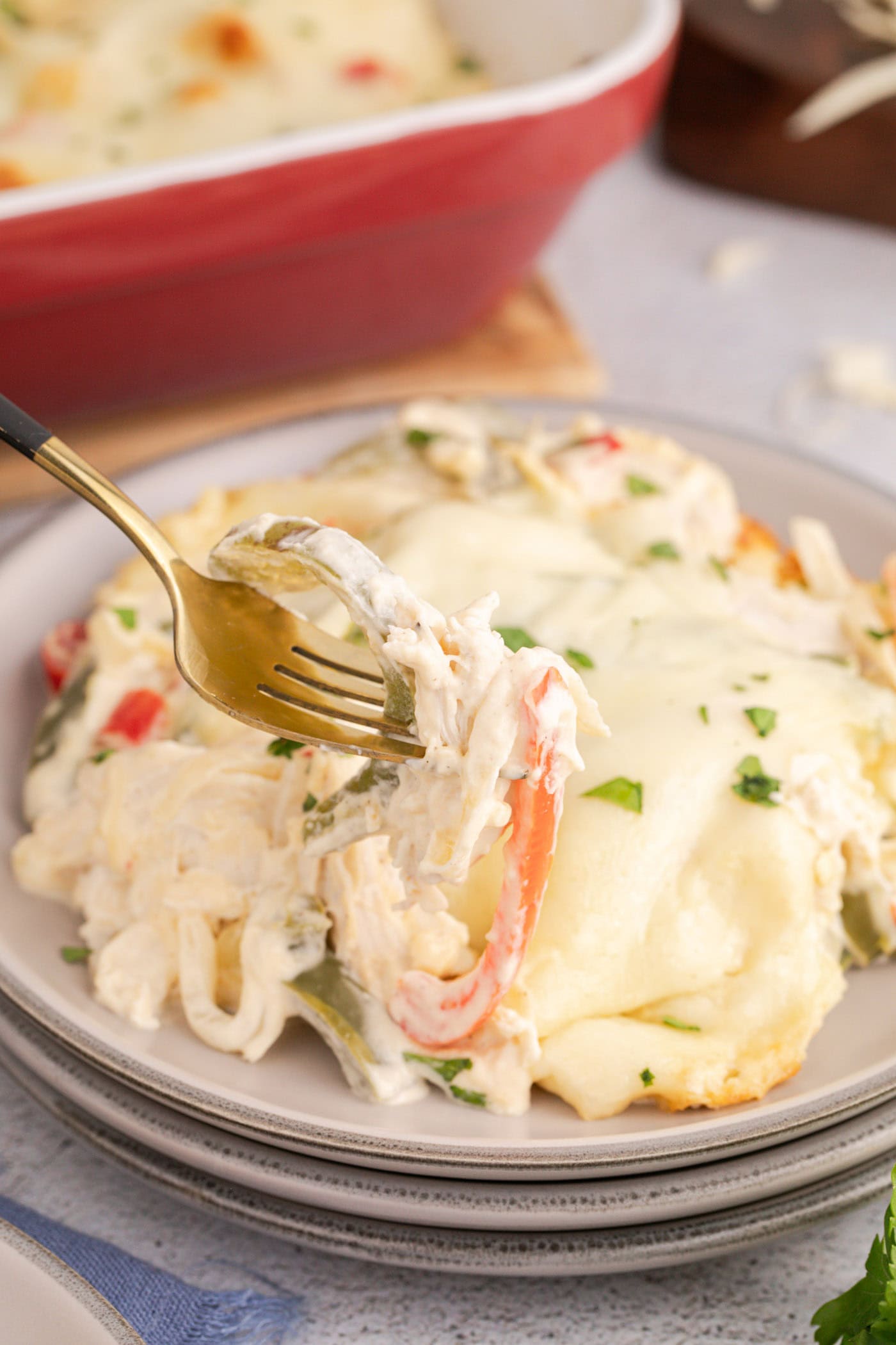 Philly Chicken Cheesesteak Casserole - Amanda's Cookin' - Casseroles