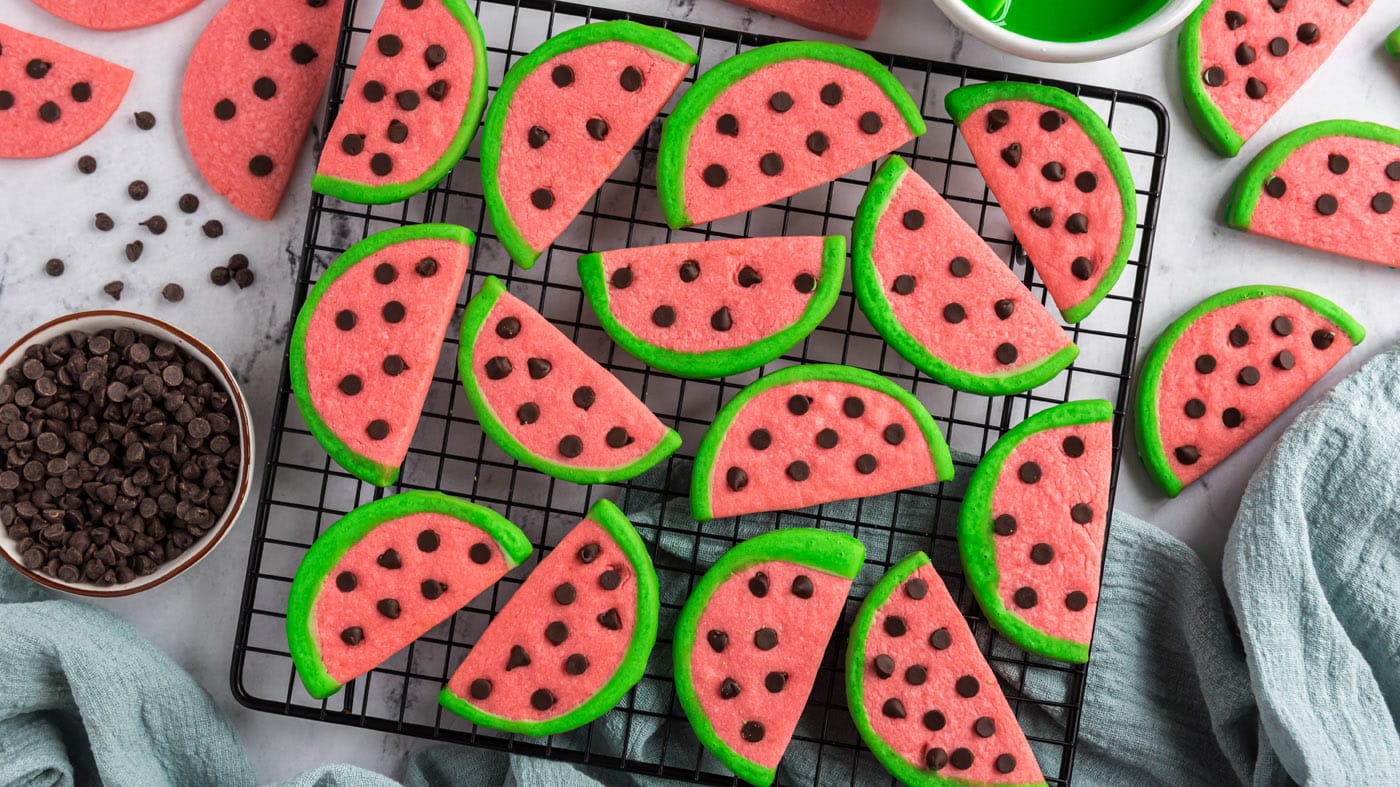 Watermelon Cookies - Amanda's Cookin' - Cookies, Brownies, & Bars