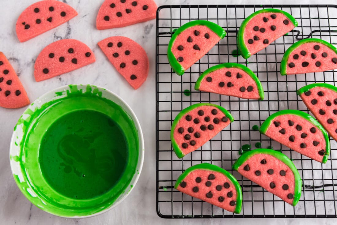 Watermelon Cookies - Amanda's Cookin' - Cookies, Brownies, & Bars