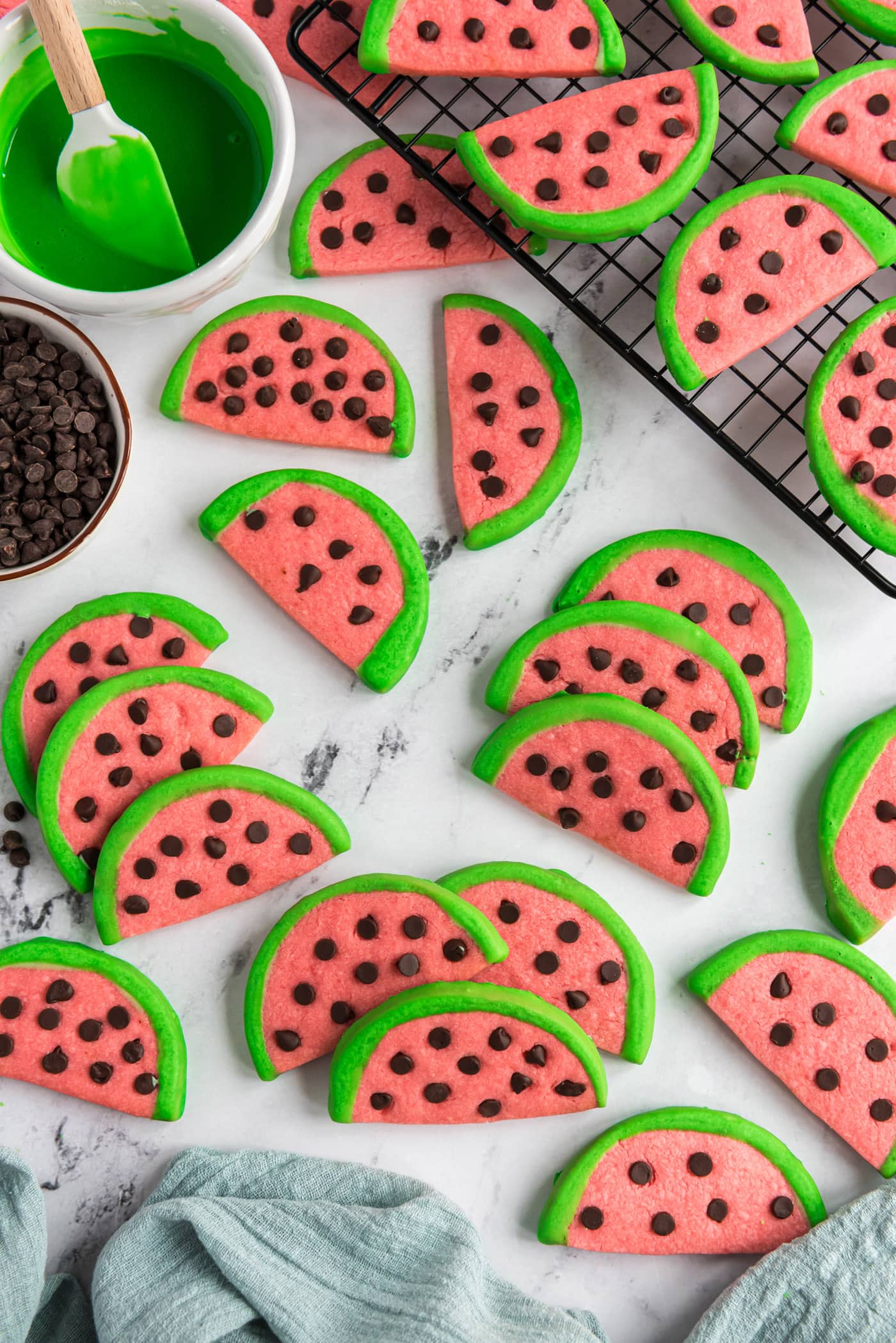 Watermelon Cookies - Amanda's Cookin' - Cookies, Brownies, & Bars