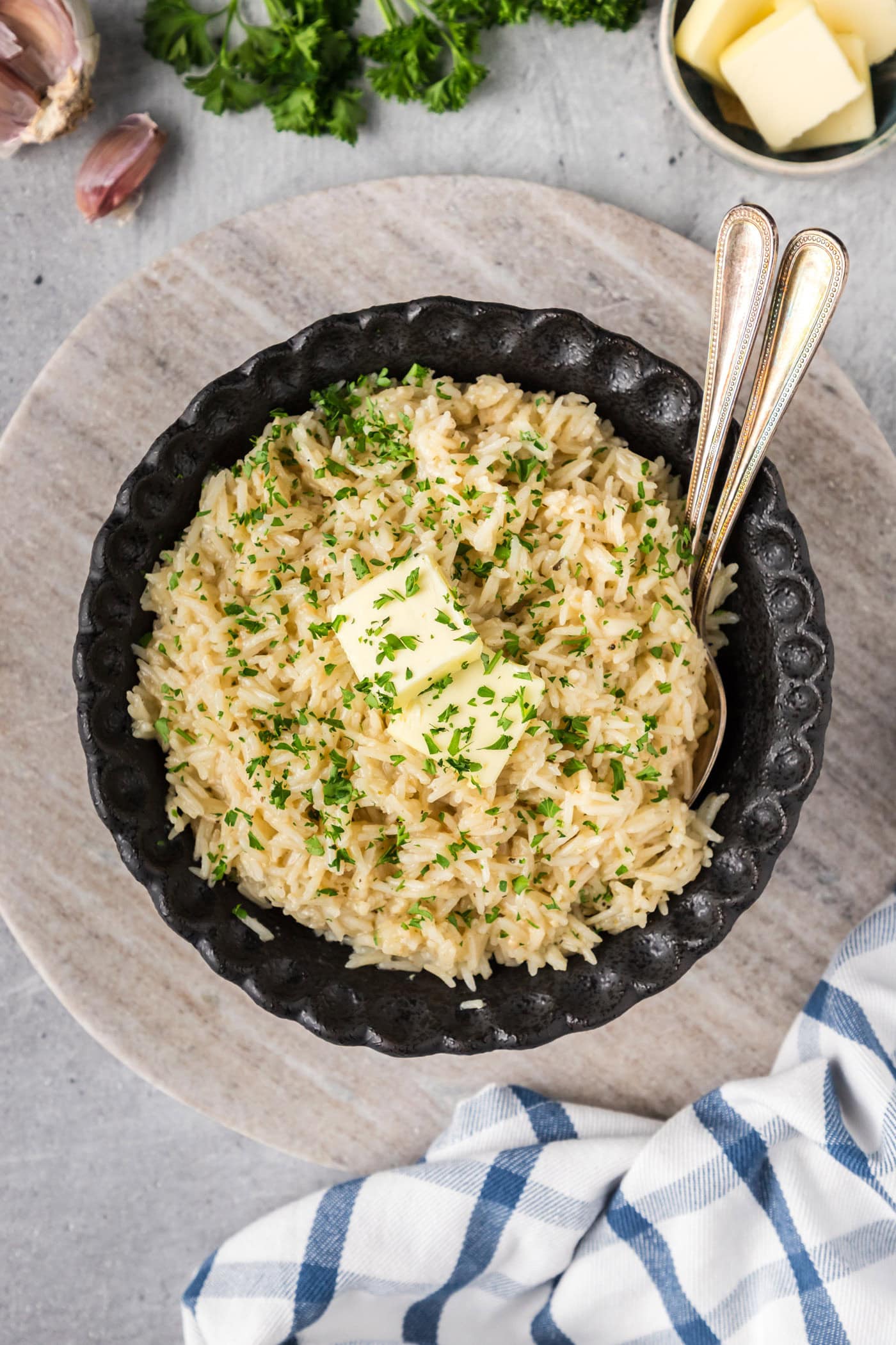 Garlic Butter Rice - Amanda's Cookin' - Grain Sides