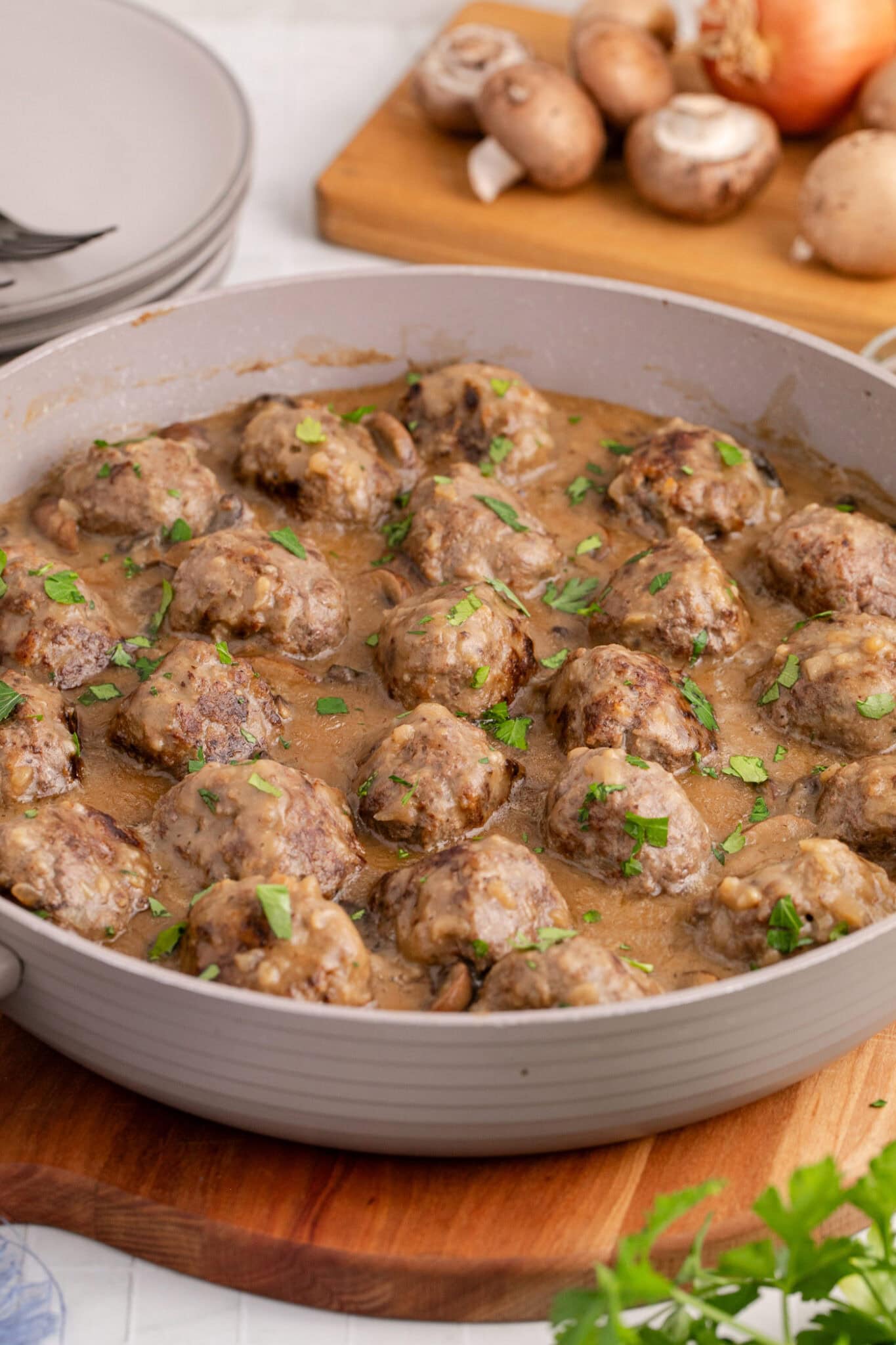 Salisbury Steak Meatballs - Amanda's Cookin' - Apps & Finger Foods