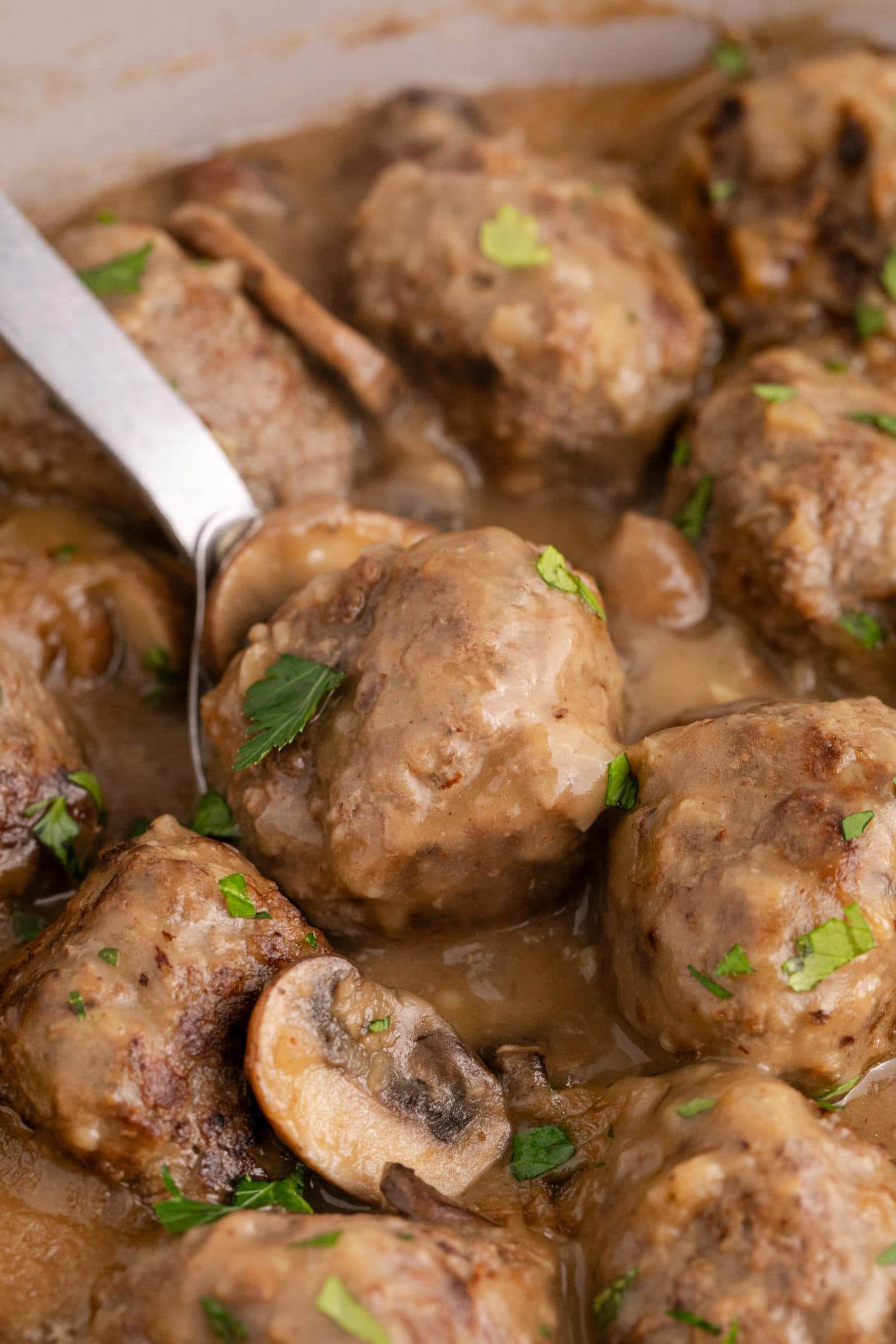 Salisbury Steak Meatballs - Amanda's Cookin' - Apps & Finger Foods