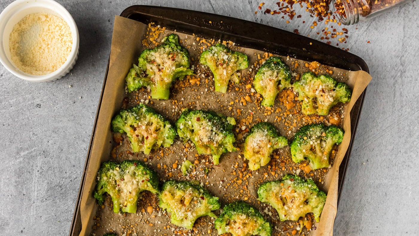 Smashed Broccoli - Amanda's Cookin' - Vegetables