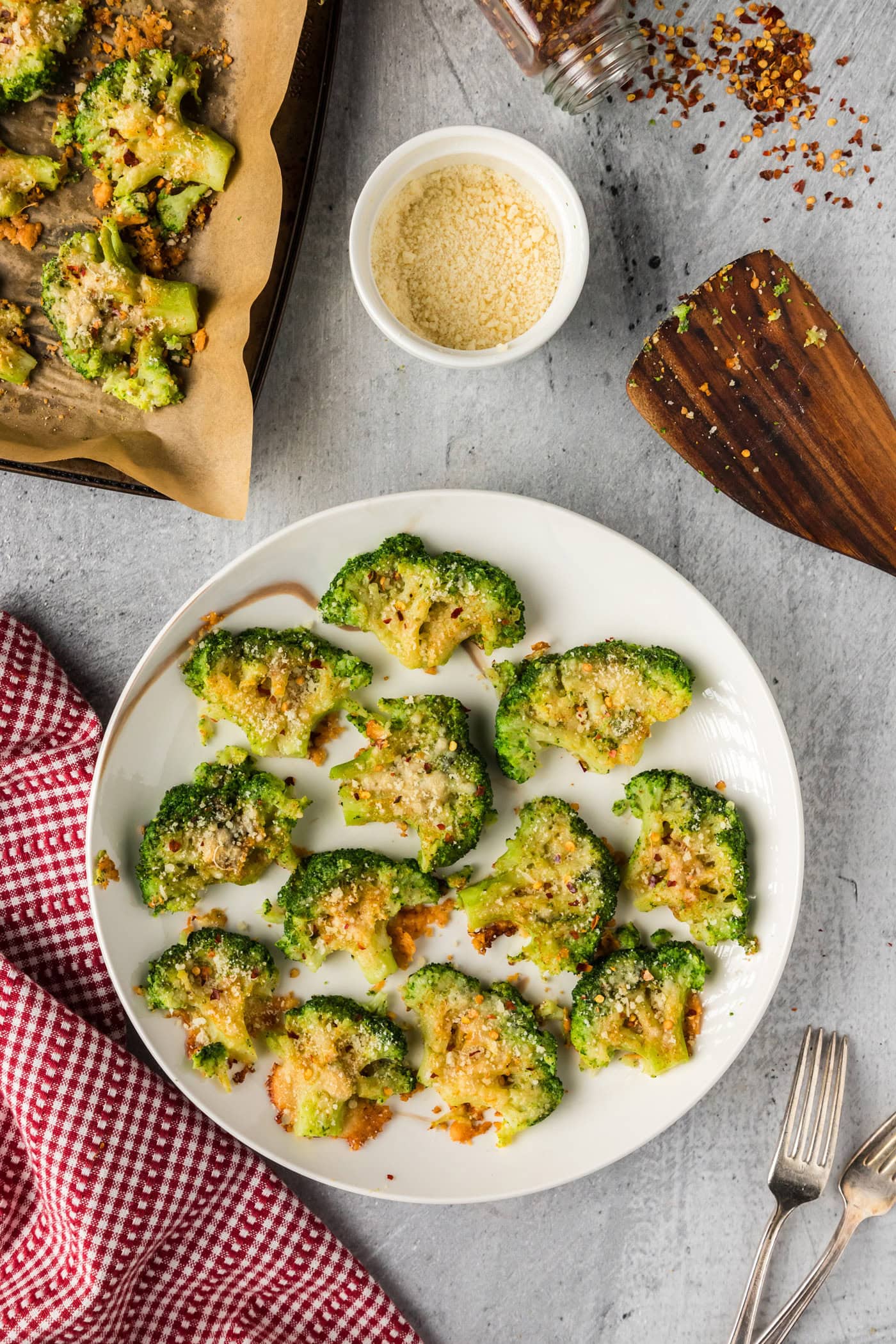 Smashed Broccoli - Amanda's Cookin' - Vegetables
