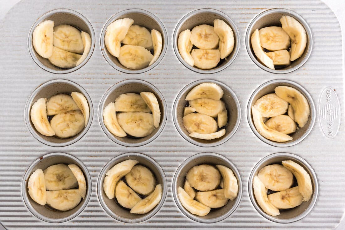Banana Upside Down Muffins - Amanda's Cookin' - Quick Bread & Muffins