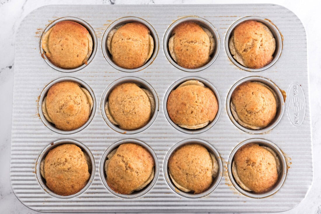 Banana Upside Down Muffins - Amanda's Cookin' - Quick Bread & Muffins