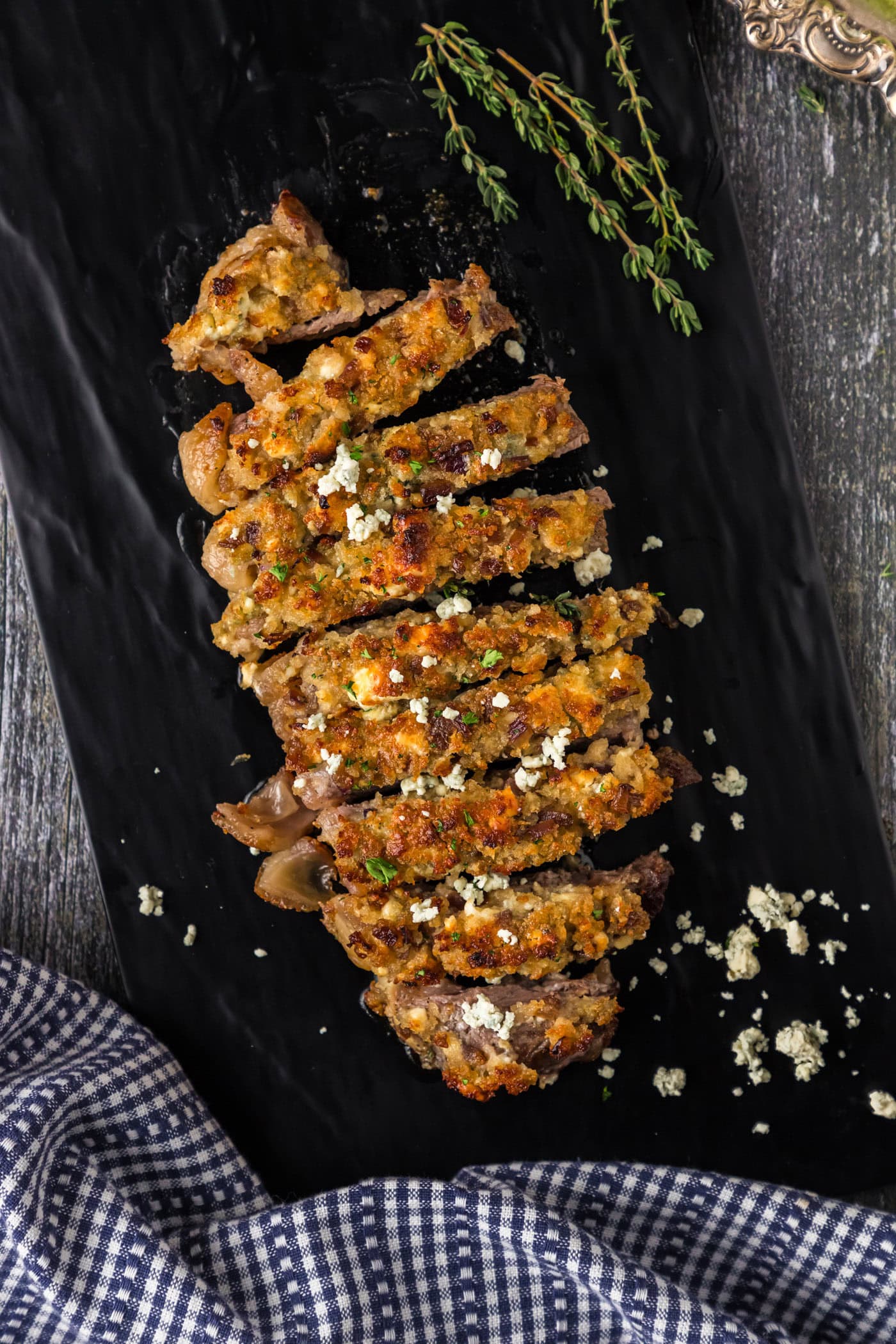 Blue Cheese Crusted Steak - Amanda's Cookin' - Beef