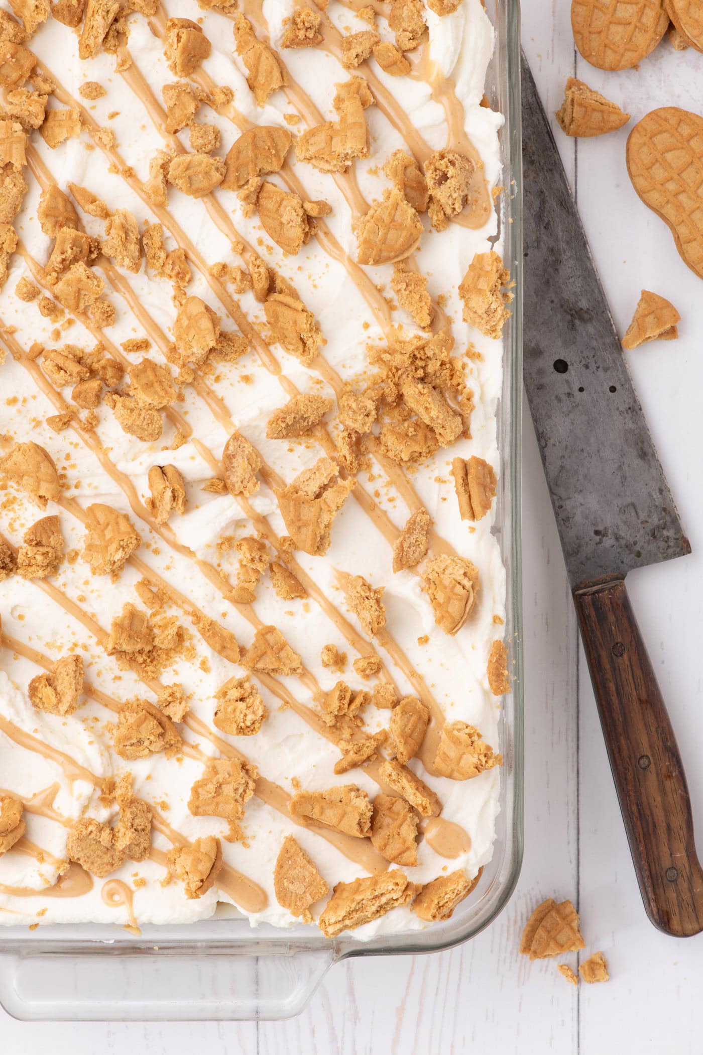 Nutter Butter Icebox Cake - Amanda's Cookin' - No Bake Desserts