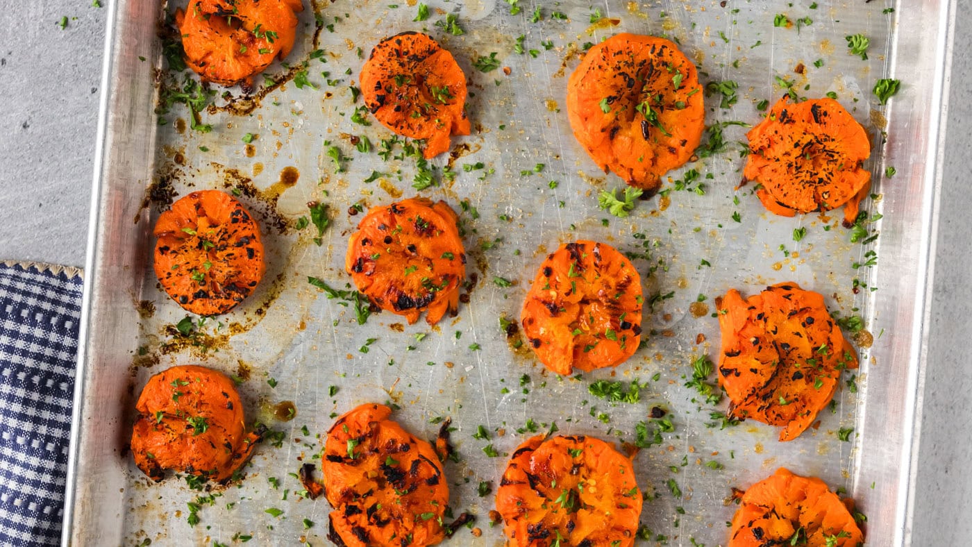 Smashed Carrots - Amanda's Cookin' - Carrot Recipes