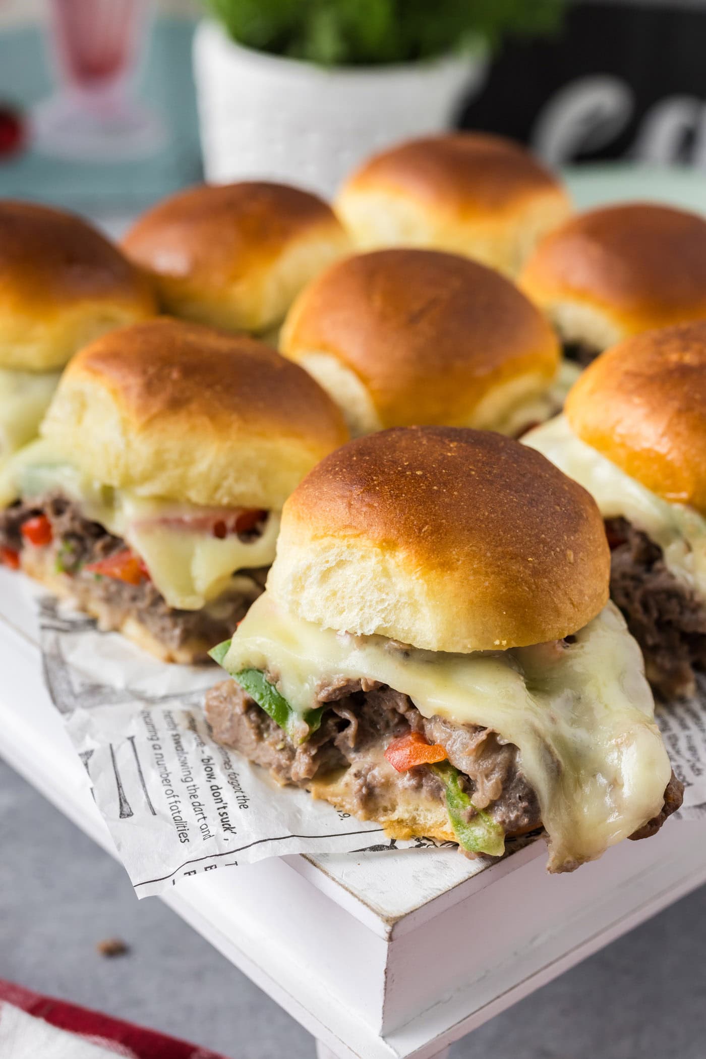 Philly Cheesesteak Sliders - Amanda's Cookin' - Beef