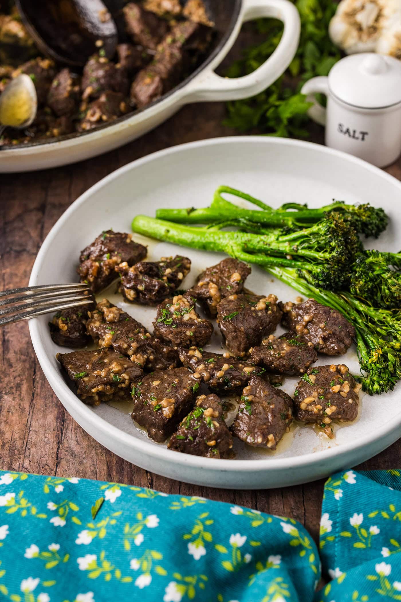 Garlic Butter Steak Bites - Amanda's Cookin' - Beef