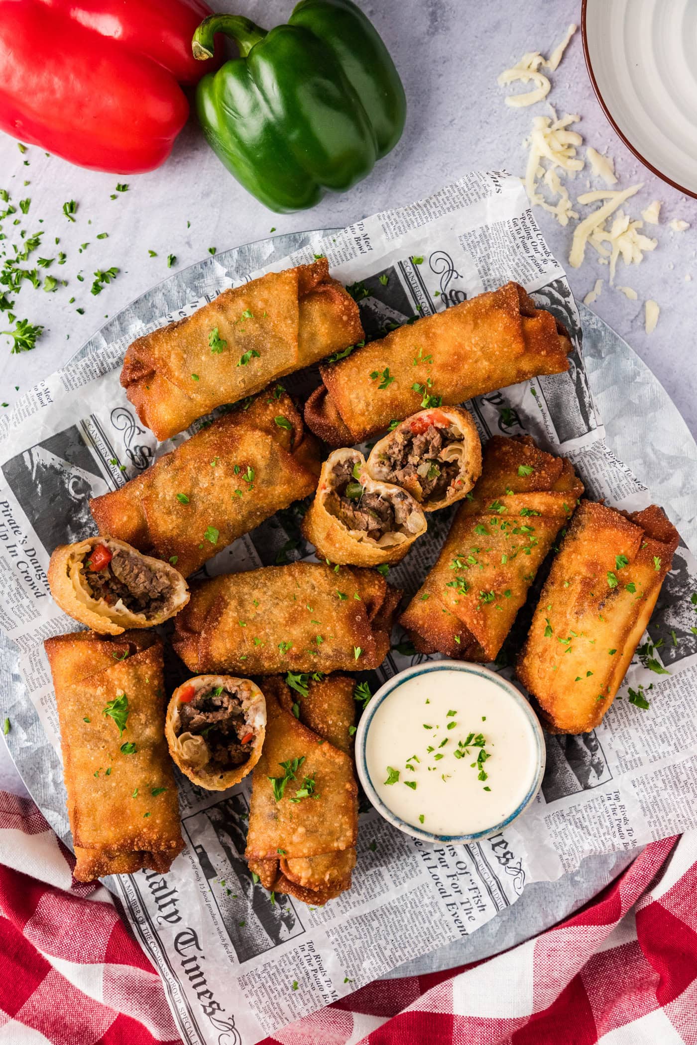 Philly Cheesesteak Egg Rolls - Amanda's Cookin' - Apps & Finger Foods