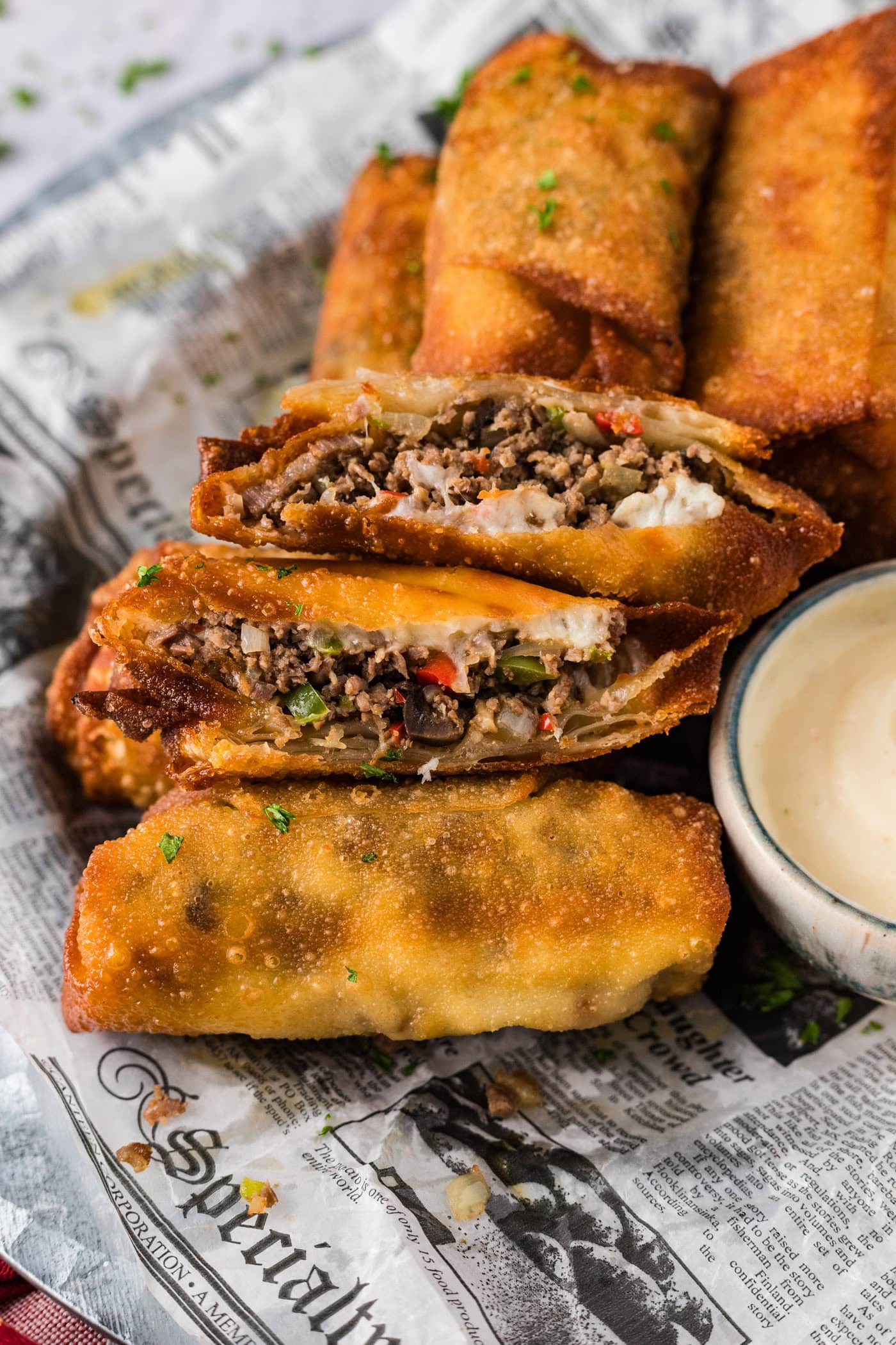 Philly Cheesesteak Egg Rolls - Amanda's Cookin' - Apps & Finger Foods