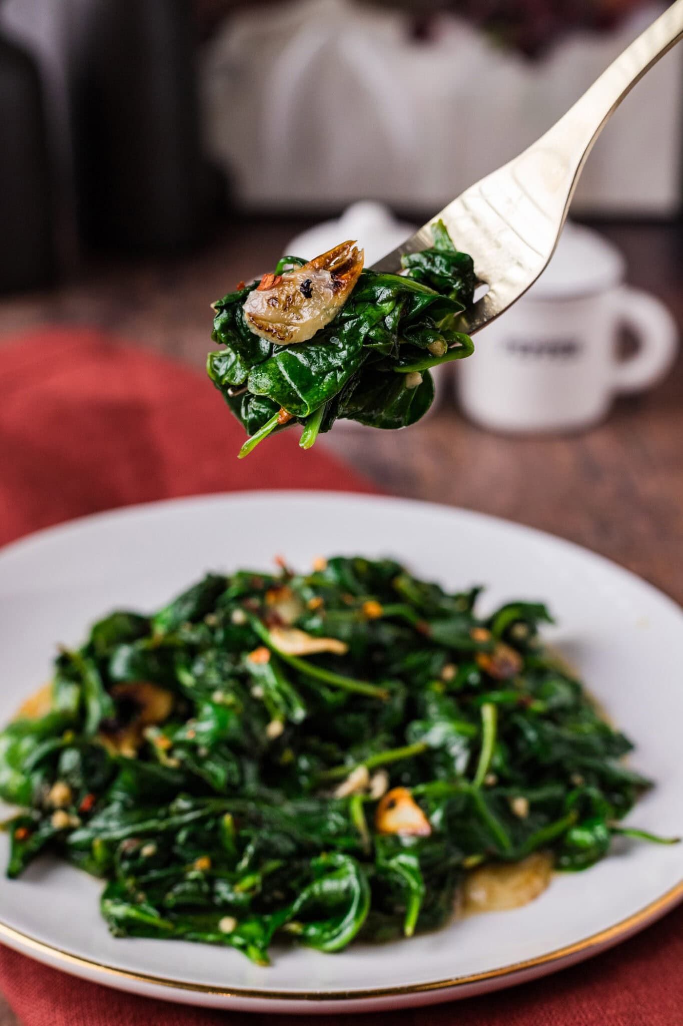 Stir Fried Spinach - Amanda's Cookin' - Vegetables