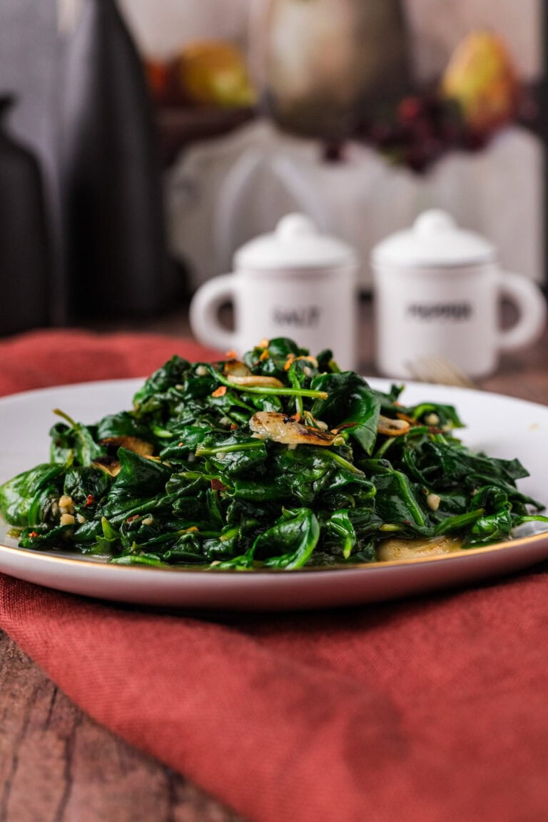 Stir Fried Spinach - Amanda's Cookin' - Vegetables