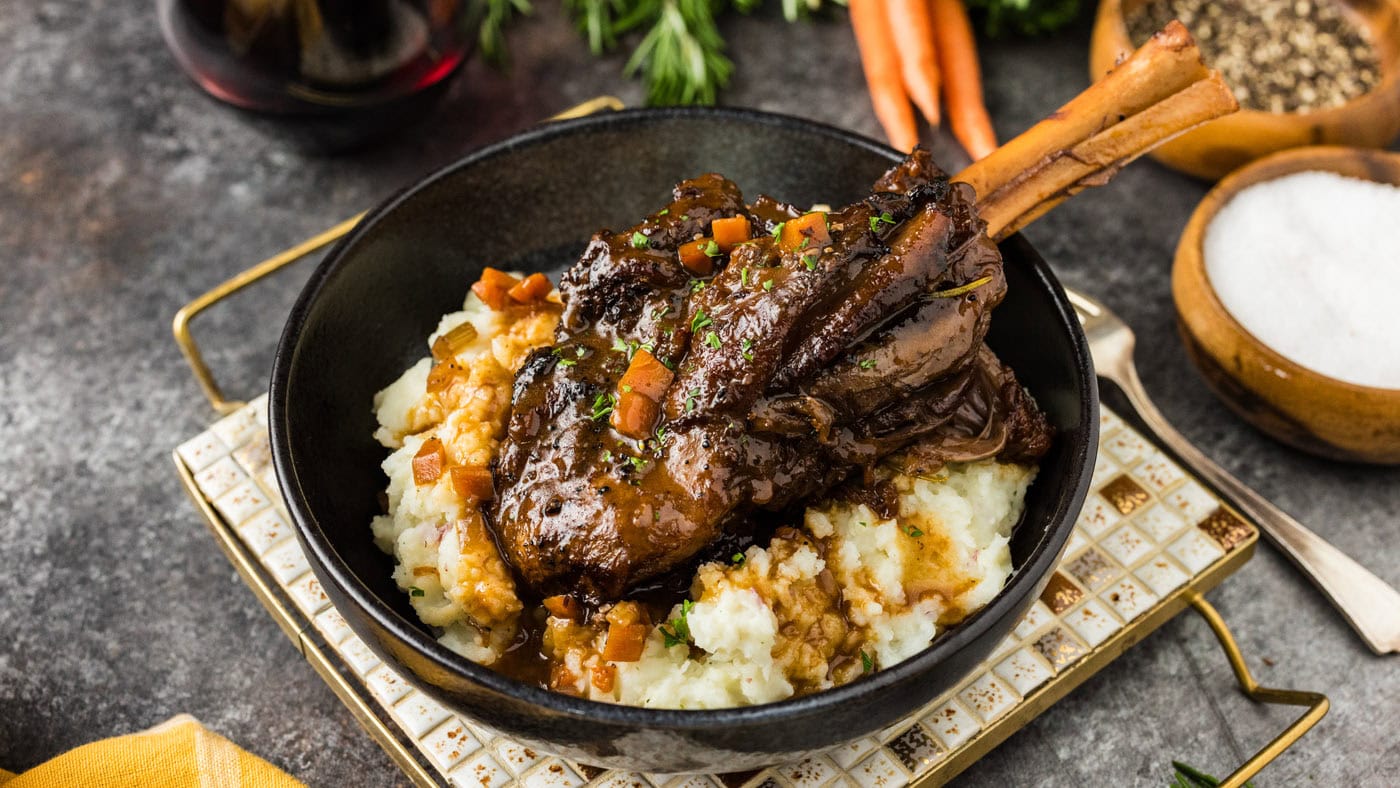 Braised Lamb Shanks - Amanda's Cookin' - Lamb