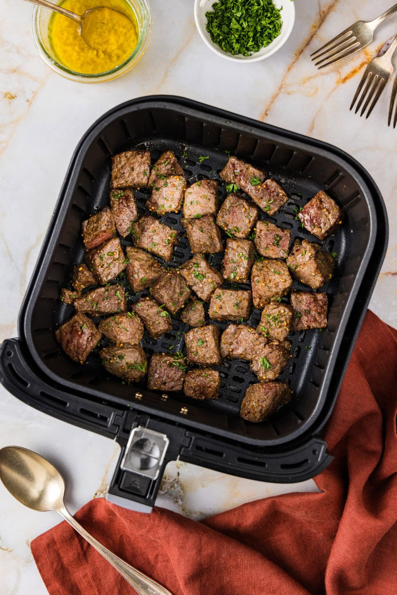 Air Fryer Steak Bites - Amanda's Cookin' - Air Fryer Recipes