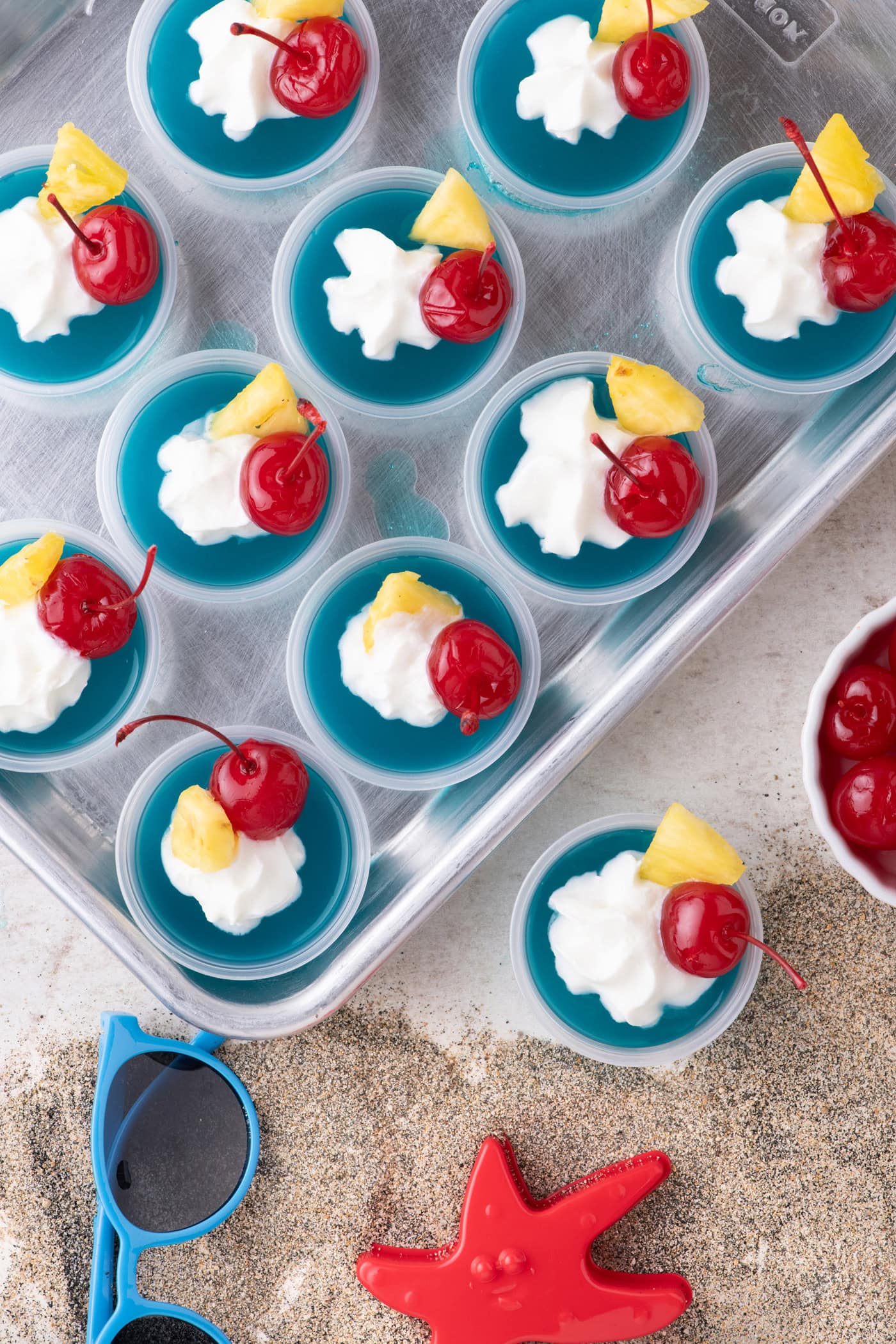 Blue Hawaiian Jello Shots - Amanda's Cookin' - Cocktails