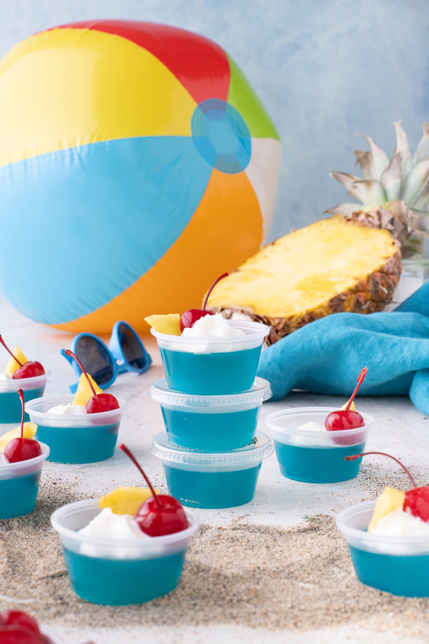 Blue Hawaiian Jello Shots - Amanda's Cookin' - Cocktails