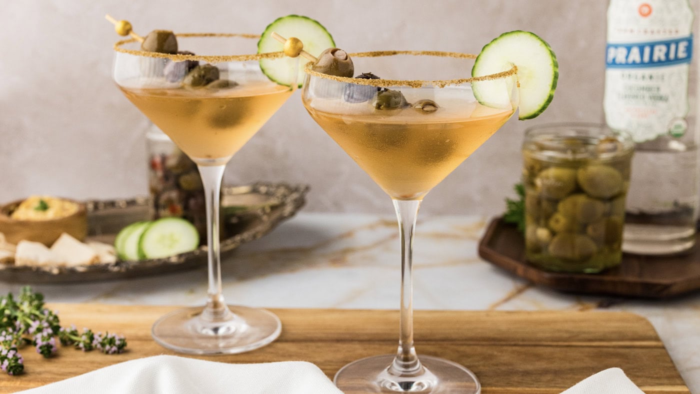 Dirty Greek Martini - Amanda's Cookin' - Cocktails