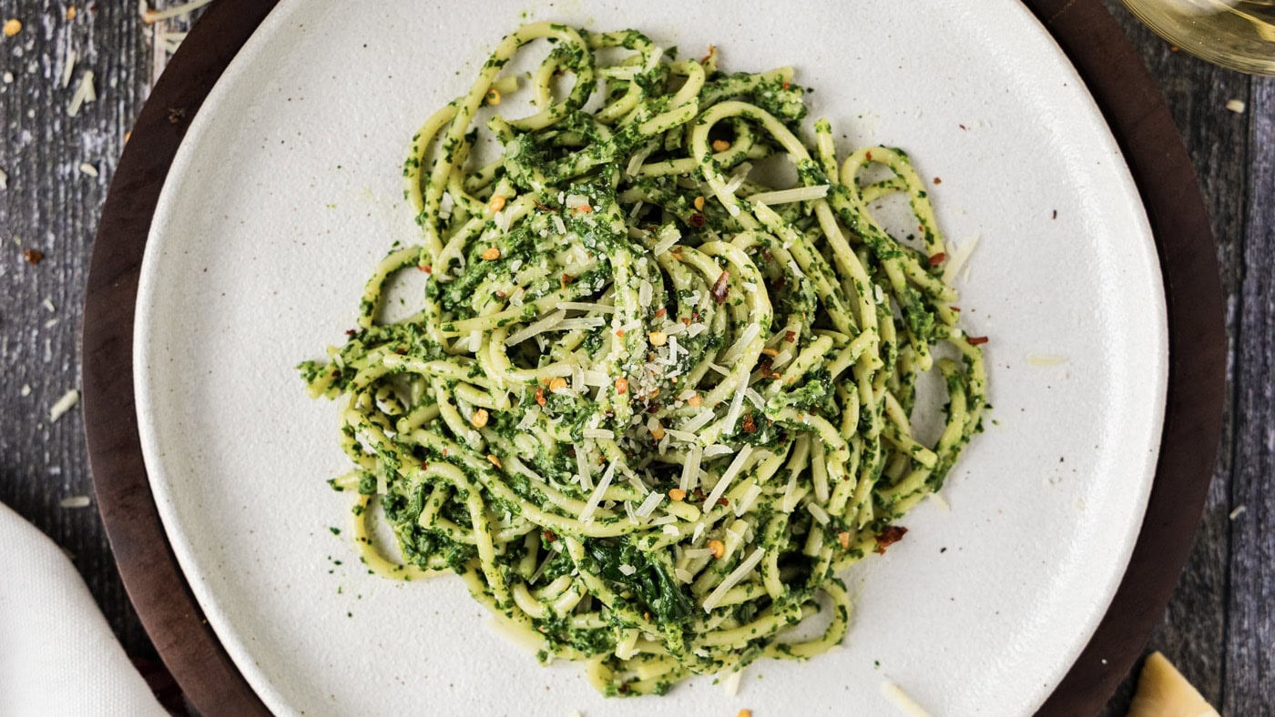 Spinach Spaghetti - Amanda's Cookin' - Pasta