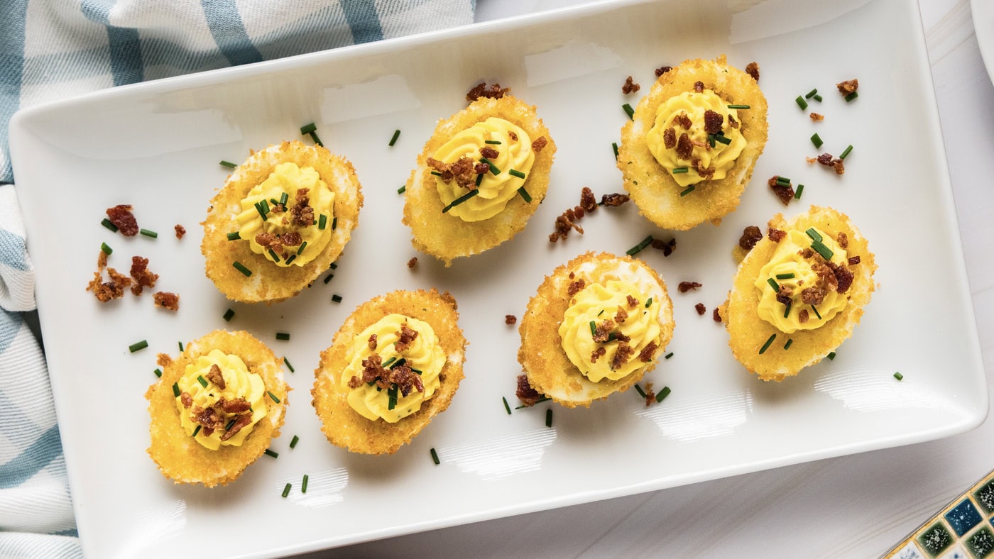 Fried Deviled Eggs - Amanda's Cookin' - Apps & Finger Foods