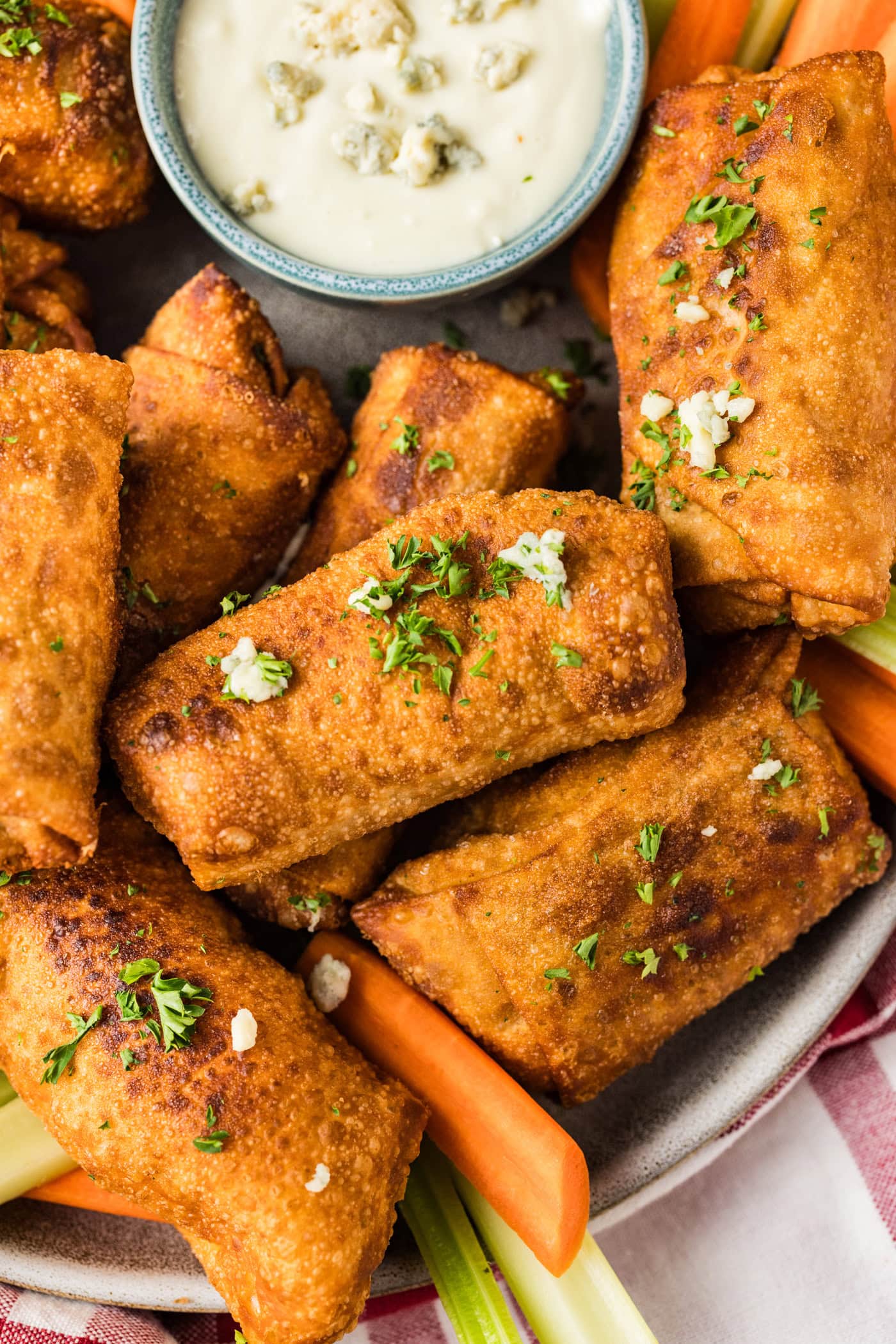 Buffalo Chicken Egg Rolls - Amanda's Cookin' - Apps & Finger Foods