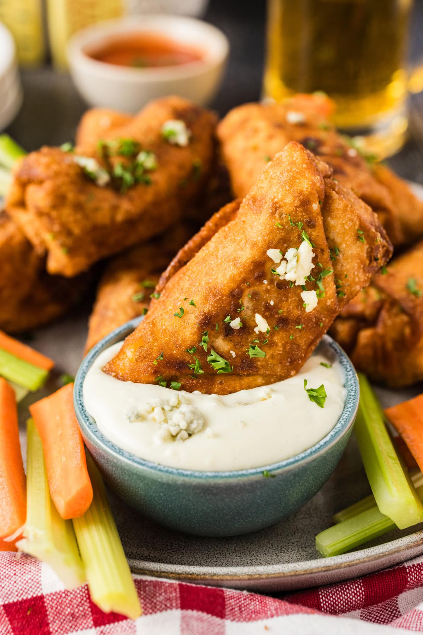 Buffalo Chicken Egg Rolls - Amanda's Cookin' - Apps & Finger Foods