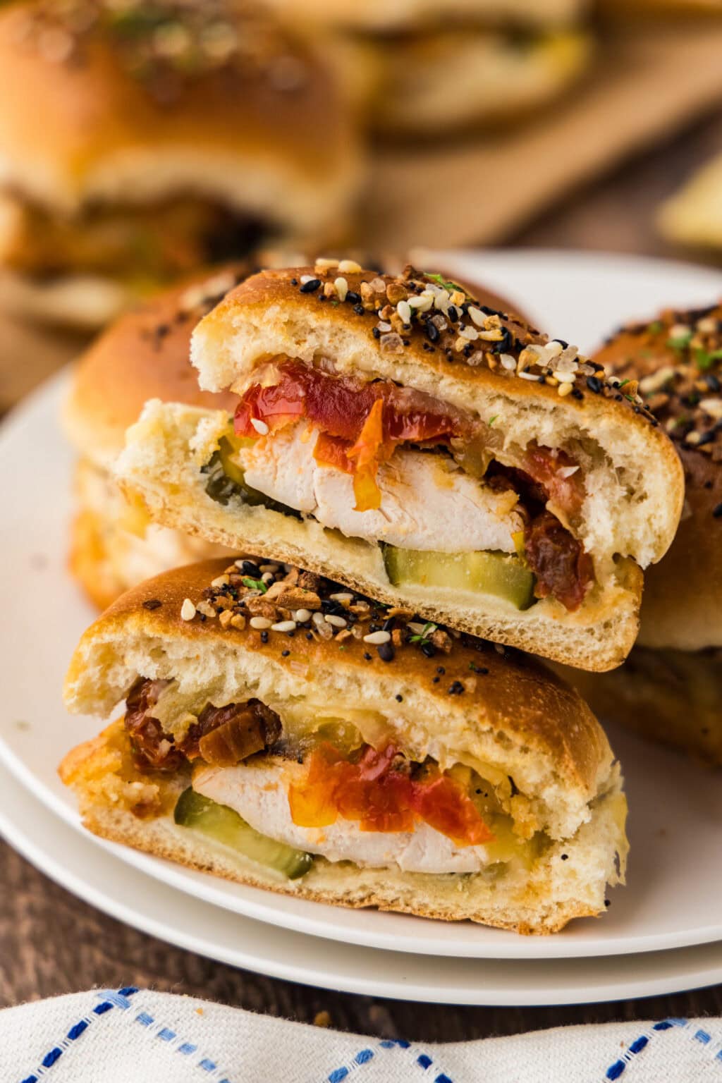 Gouda Chicken Sliders - Amanda's Cookin' - Apps & Finger Foods